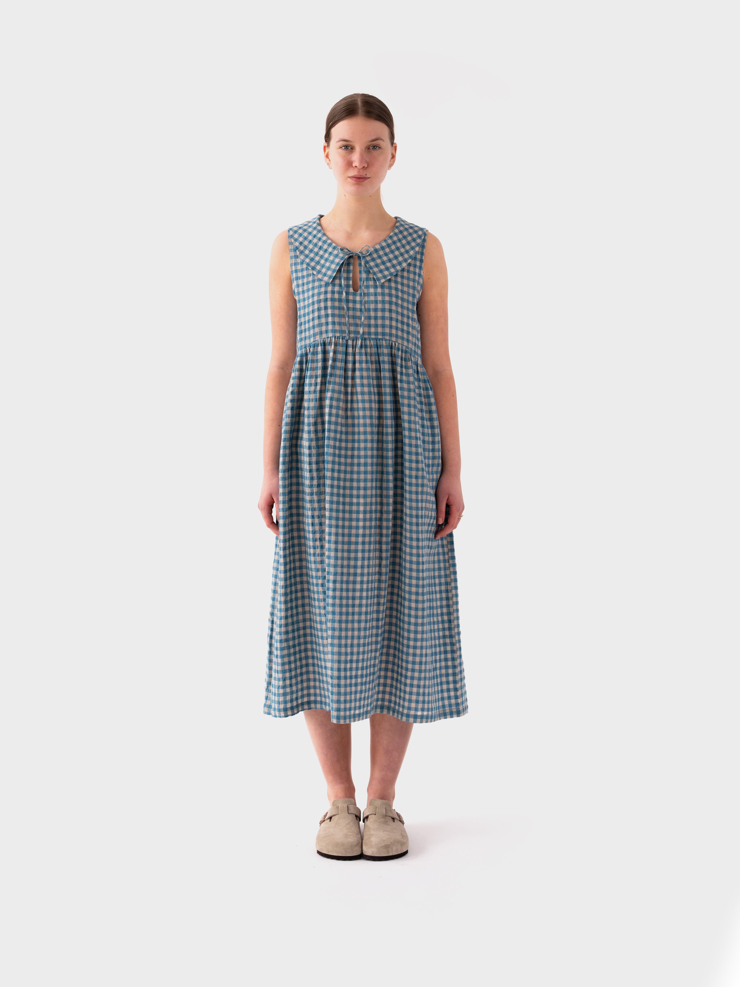Sideline Nancy Dress - Blue Check – Seven Stones